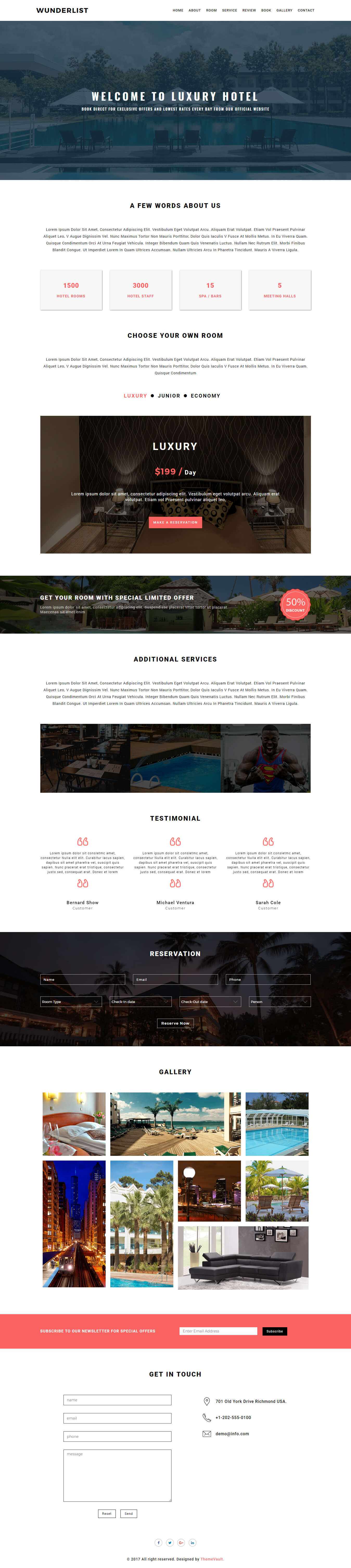 Wunderlist - One Page Responsive Website Template | Themevault